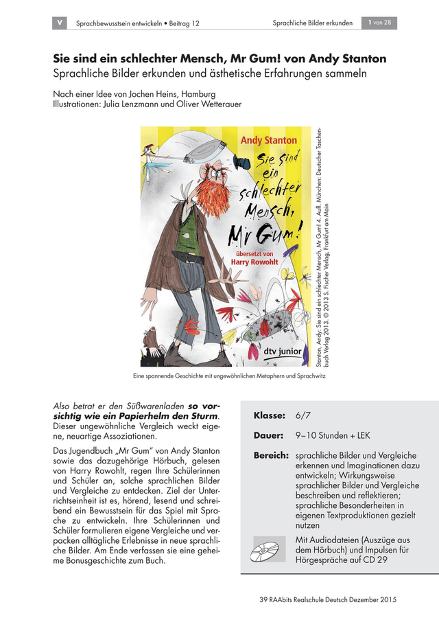 Sie sind ein schlechter Mensch, Mr Gum! von Andy Stanton Sprachliche ...