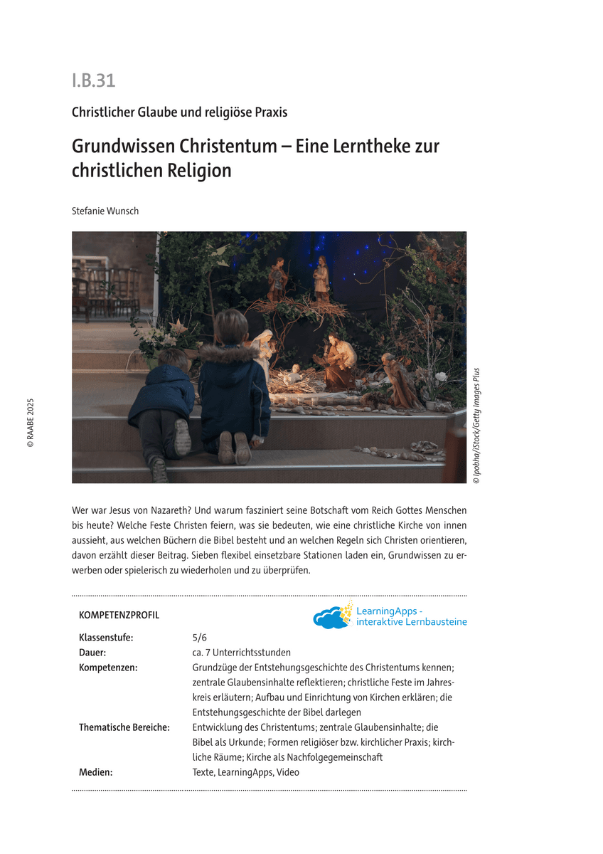 Grundwissen Christentum Eine Lerntheke zur christlichen Religion