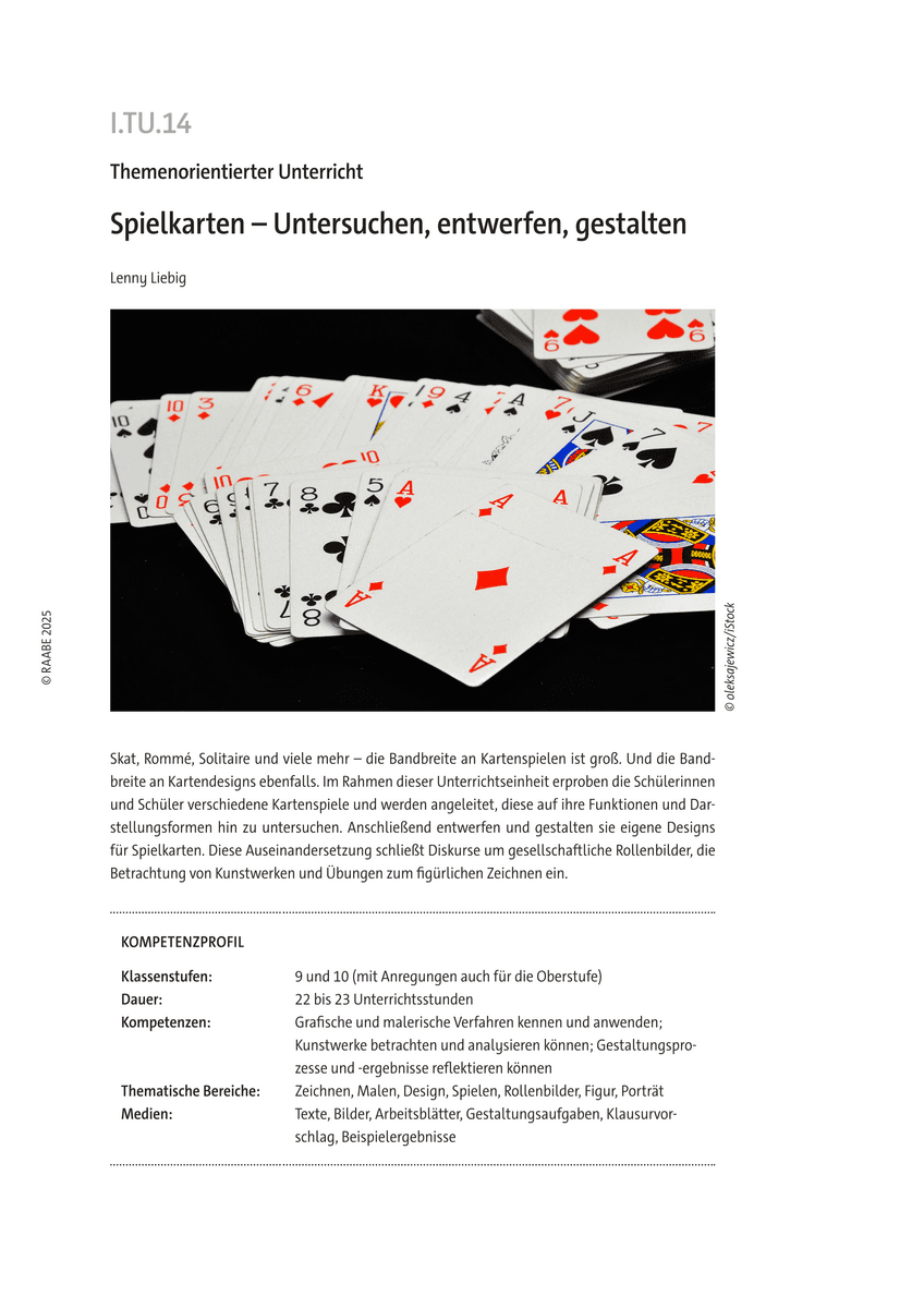 Spielkarten Untersuchen, entwerfen, gestalten