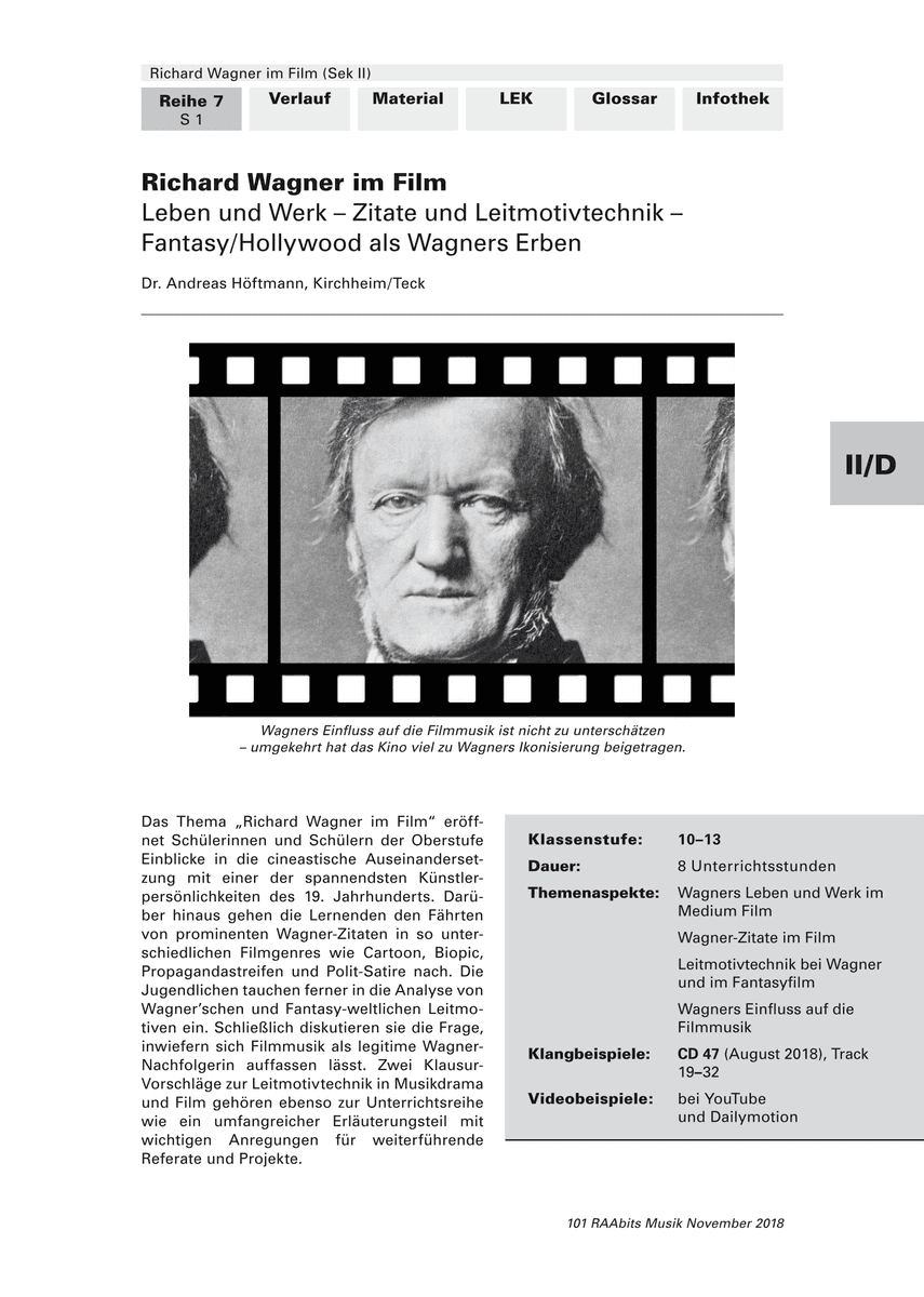 Richard Wagner im Film Leben und Werk – Zitate und Leitmotivtechnik ...