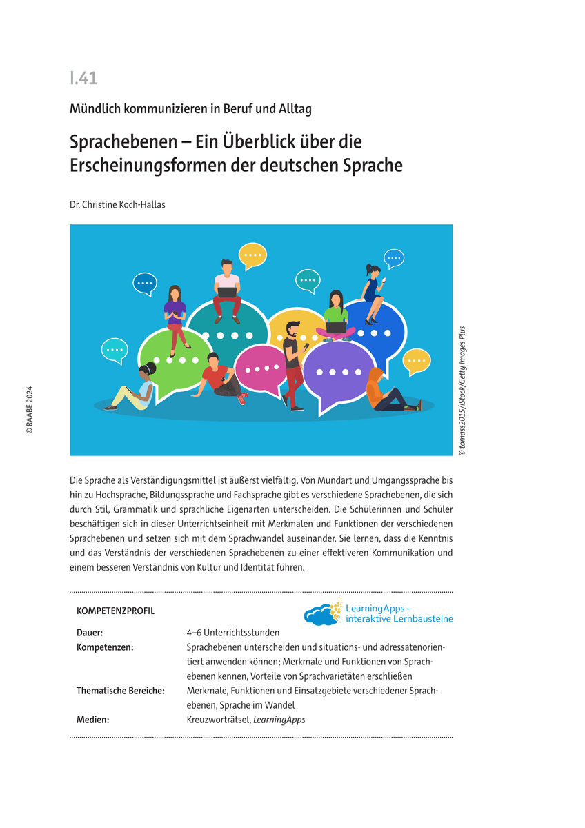 Sprachebenen Ein Überblick über die Erscheinungsformen der deutschen ...