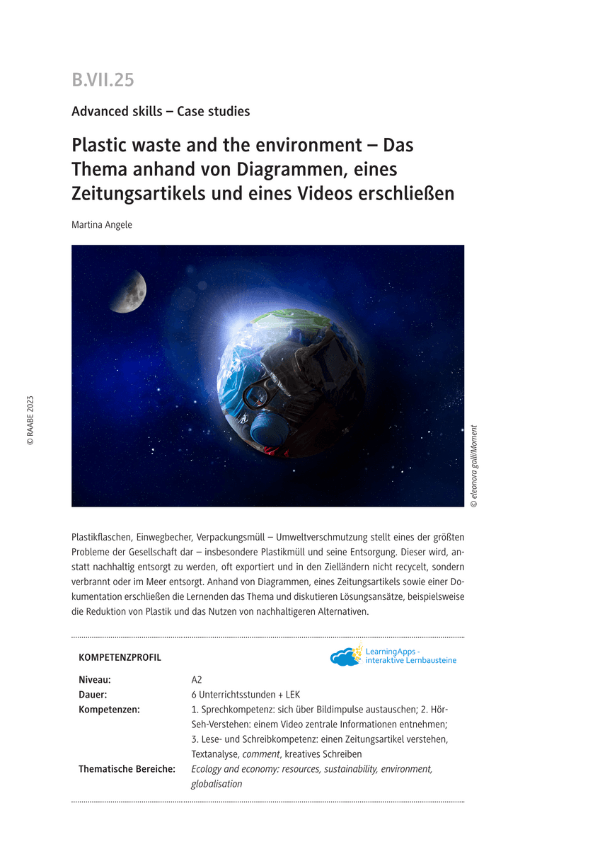 Plastic waste and the environment Das Thema anhand eines ...