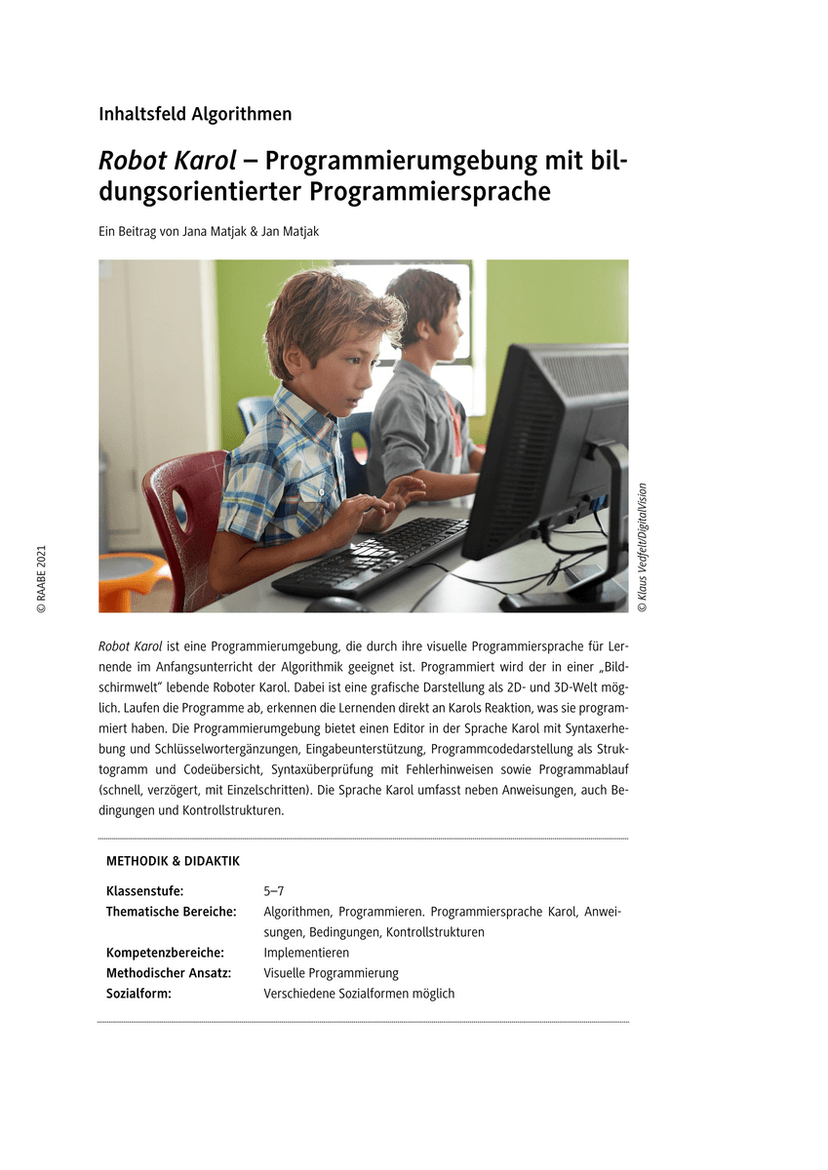 Robot Karol Programmierumgebung mit bildungsorientierter Programmiersprache