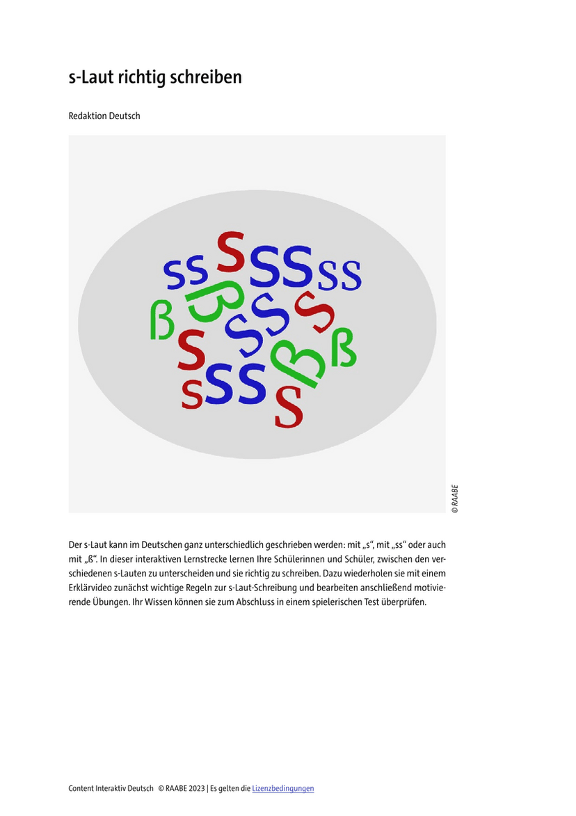 s-Laut richtig schreiben