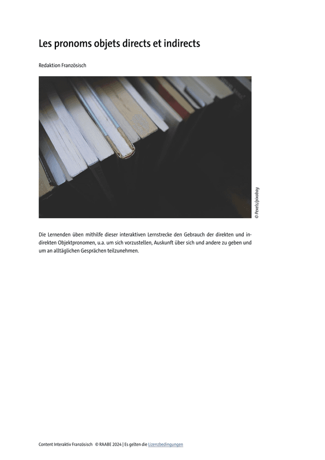 Les pronoms objets directs et indirects