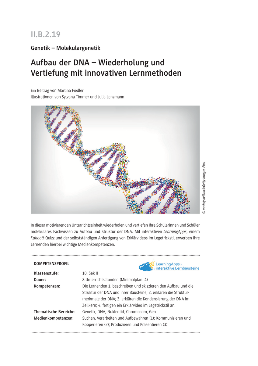 Aufbau der DNA Wiederholung und Vertiefung mit innovativen Lernmethoden