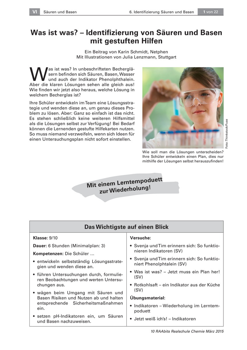Was ist was? Identifizierung von Säuren und Basen mit gestuften Hilfen