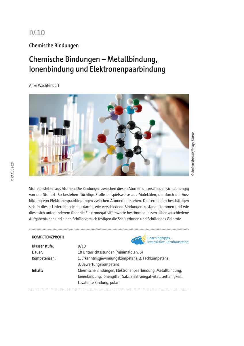 Chemische Bindungen Metallbindung, Ionenbindung und Elektronenpaarbindung