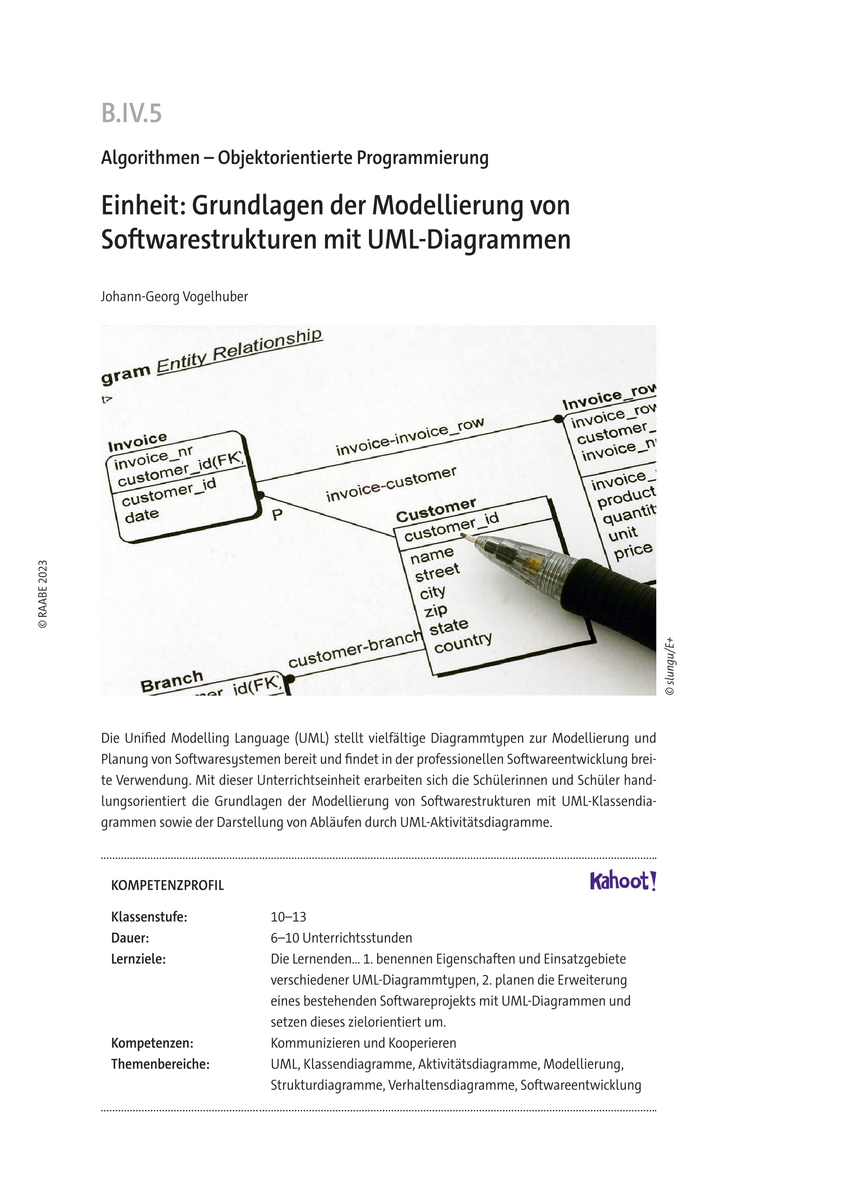 Einheit: Grundlagen der Modellierung von Softwarestrukturen mit UML ...