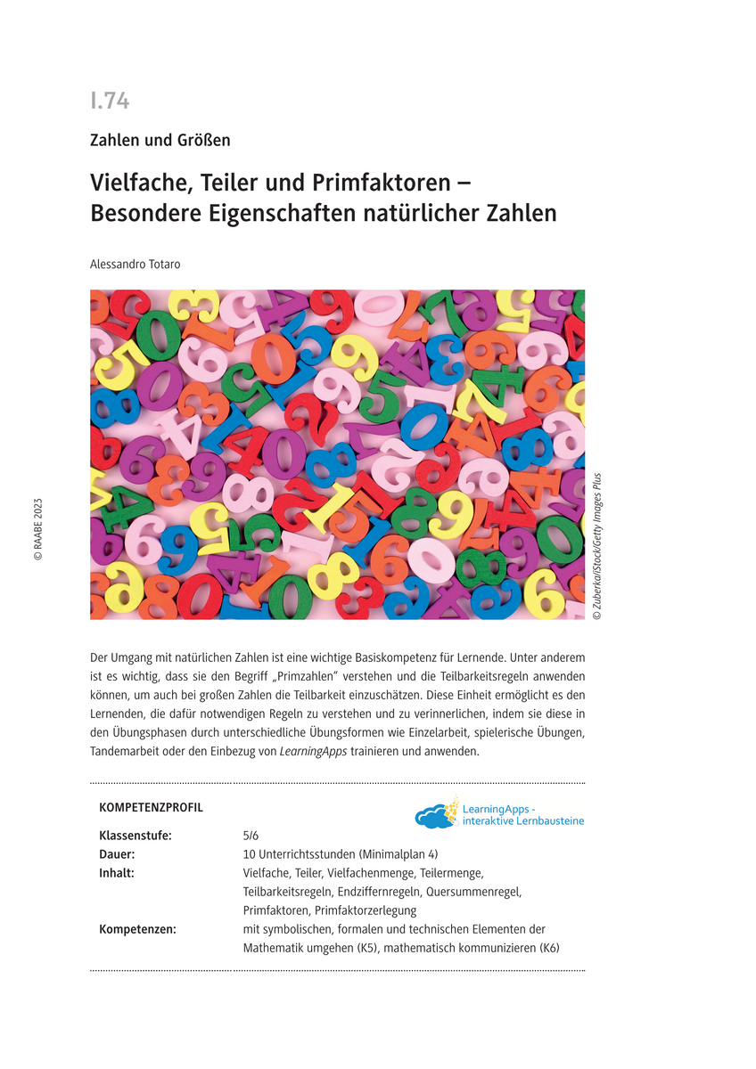 Vielfache, Teiler und Primfaktoren Besondere Eigenschaften natürlicher ...