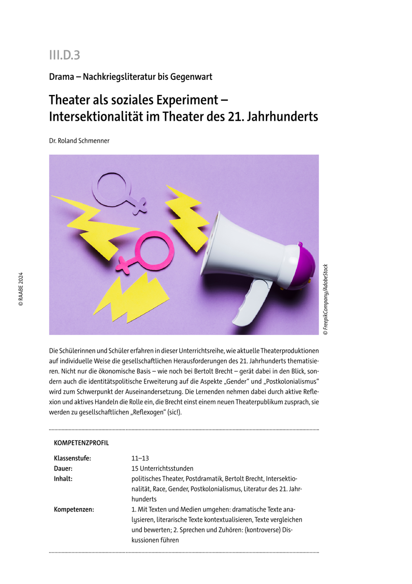 Theater als soziales Experiment Intersektionalität im Theater des 21 ...
