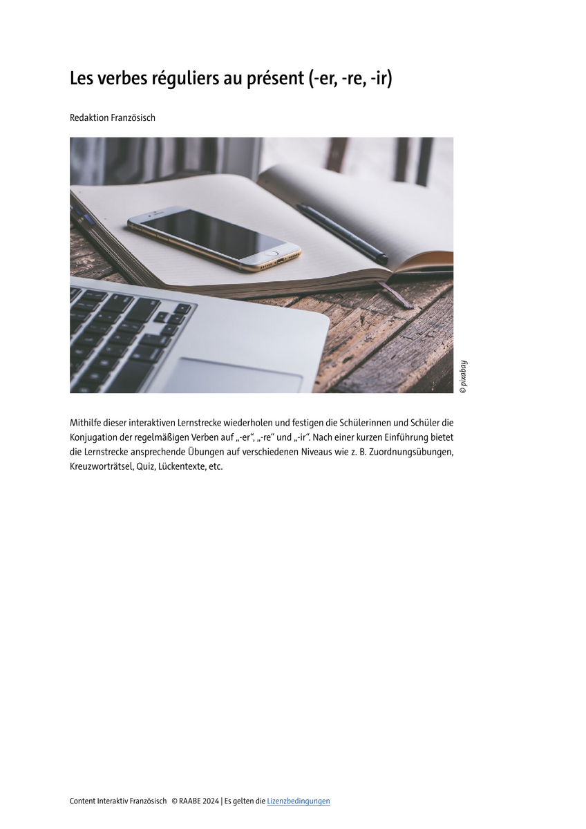 Les verbes réguliers au présent (-er, -re, -ir)